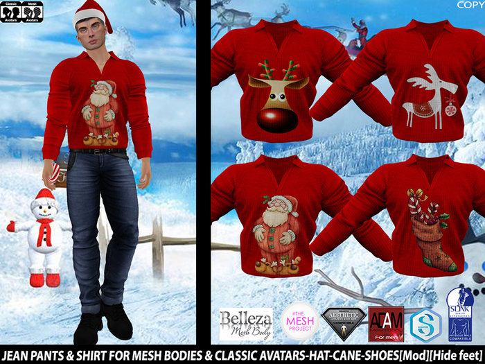 Second Life Marketplace - [NF] - Male Christmas Outfit - Crystal - The ...
